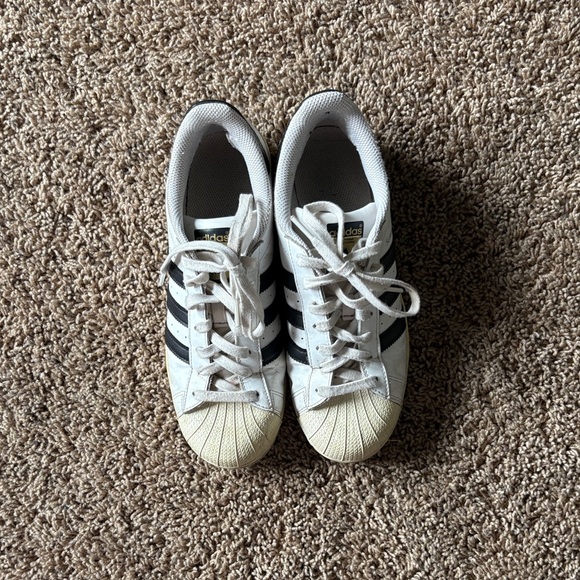 adidas | Shoes | Adidas White And Black Shell Toe Sneakers | Poshmark